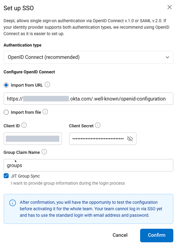 Set up SSO: OpenID Connect and Okta – DeepL Help Center | How Can We Help You?
