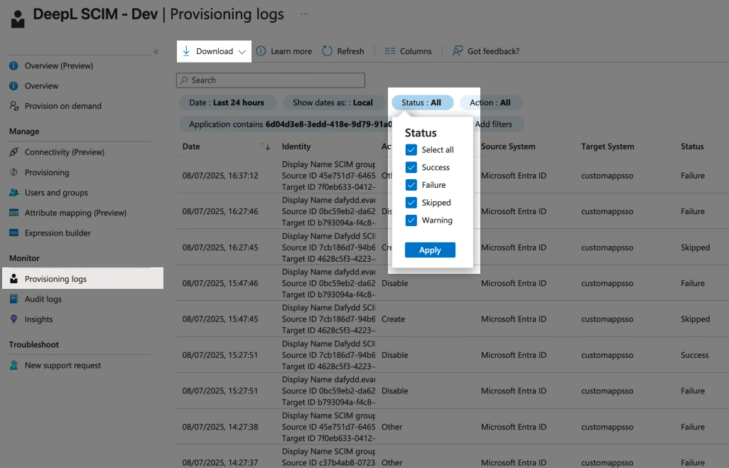 Set up SCIM user provisioning: Microsoft Entra ID – DeepL Help Center ...